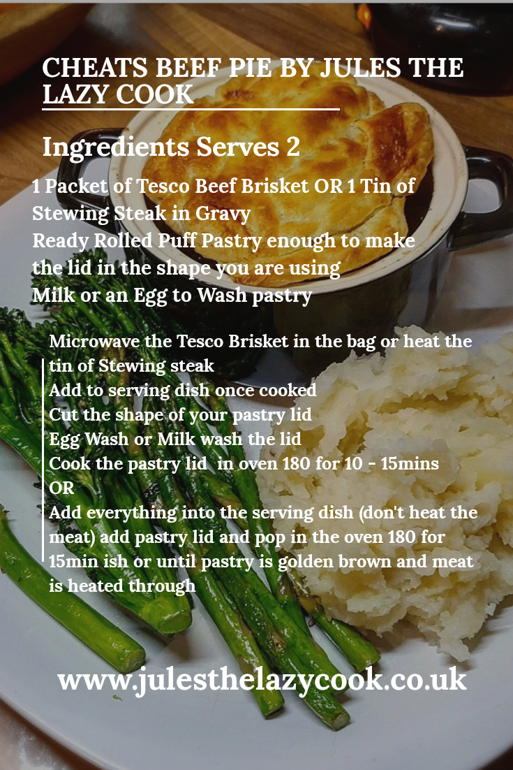 Cheats Beef Pie (Ready In 10 – 15 Mins) – Jules The Lazy Cook