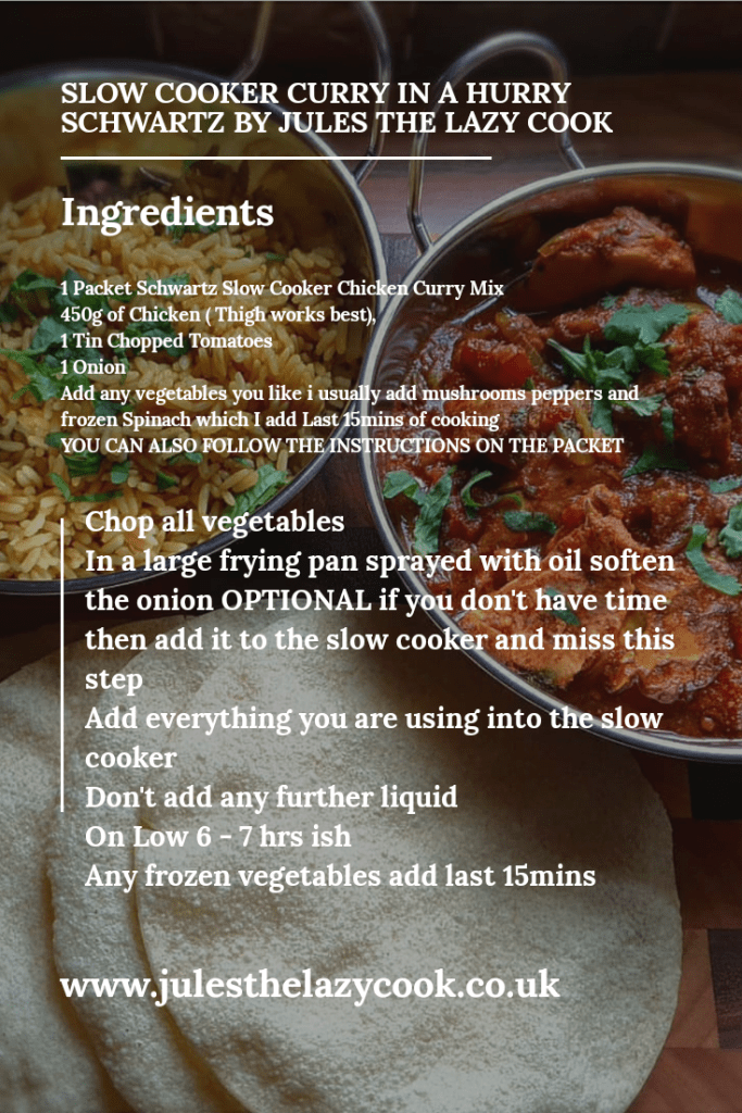 Slow Cooker Easy Chicken Curry (Schwartz) – Jules The Lazy Cook